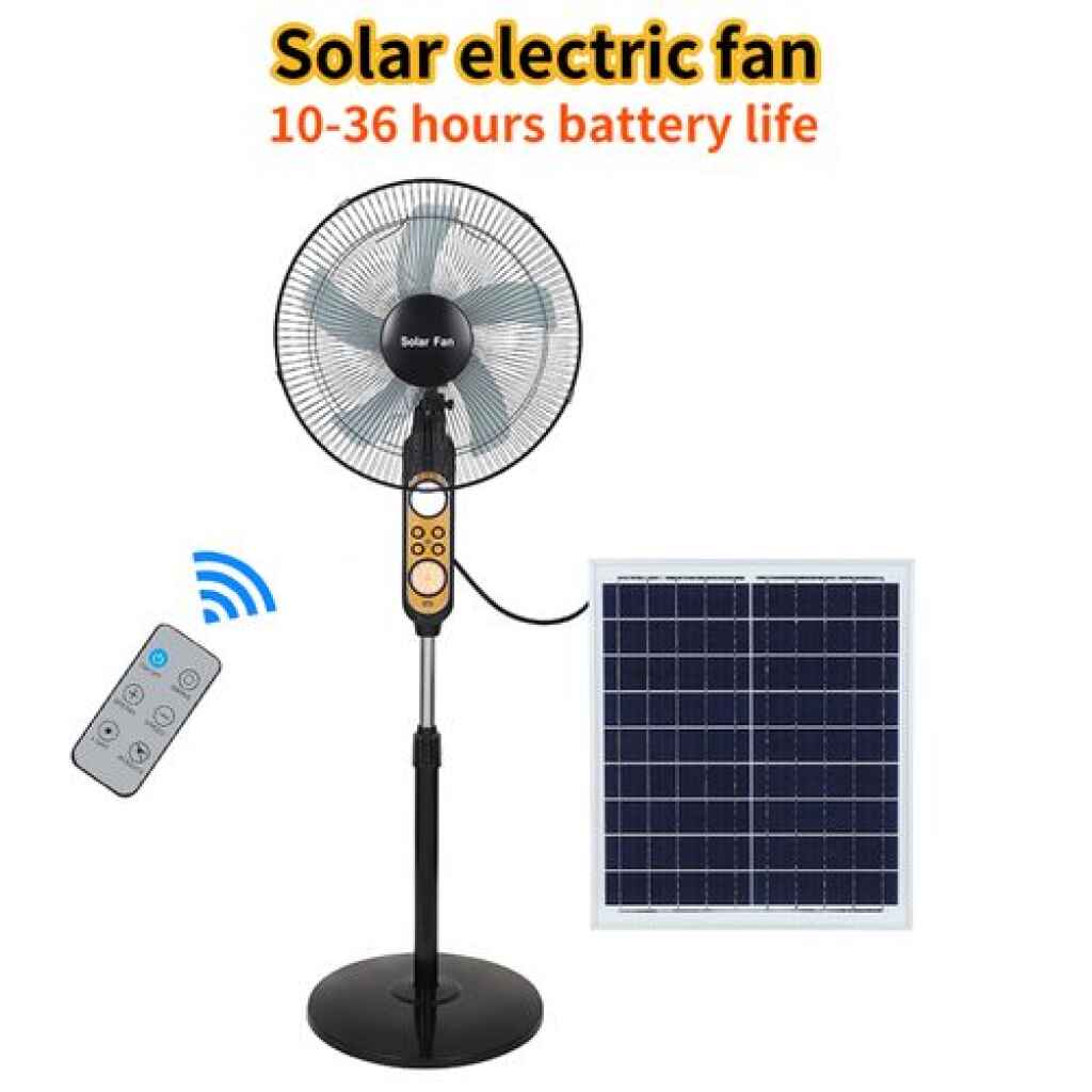 16 Inches Solar Rechargeable Standing Fan – muizadepower